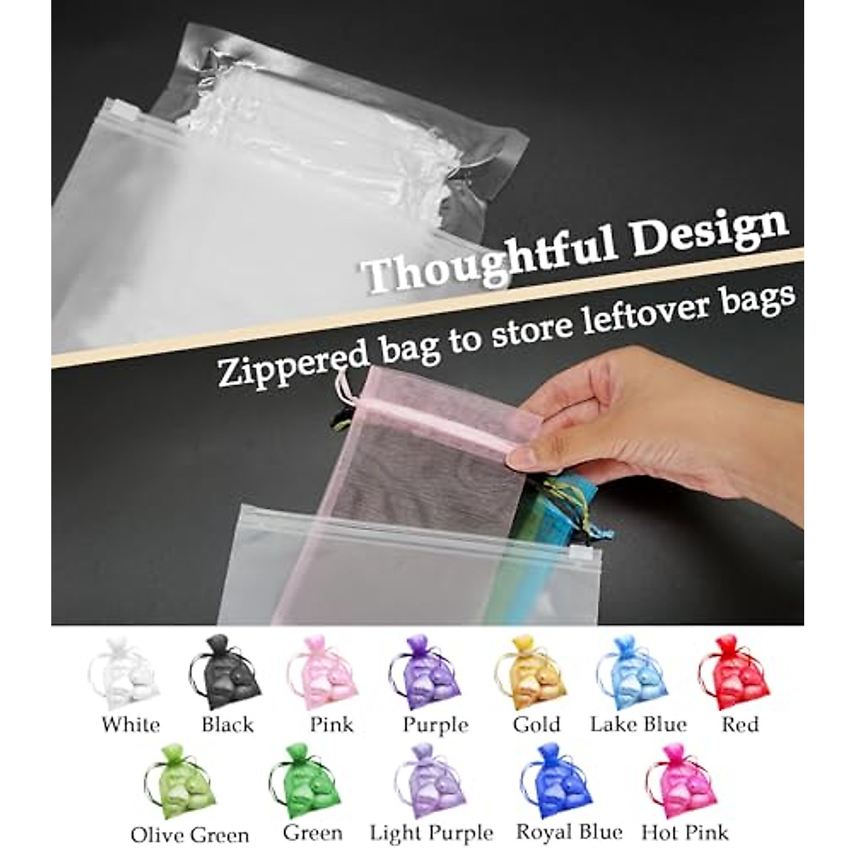 Luceinvita 100pcs Organza Bags 3x4 Inch Small Favor Bags Organza Drawstring Gift Bags Pouches for Wedding Candy Party Baby Shower (Green)