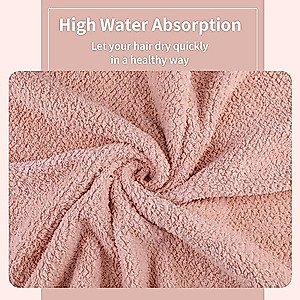 Laojbaba Microfiber Hair Towel Quick Dry Hair Towel Hair Drying Towels Suitable for All Kinds of Hair Ultra Absorbent Long and Thick Hair 24X48inch Lotus Root Pink (1pcs)