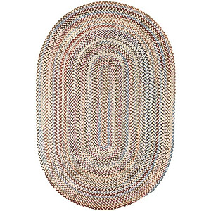 Super Area Rugs Cherry Hill Braided Rug Soft Toned Wool Casual Braided Carpet, Graphite Multi, 4' x 6' Oval