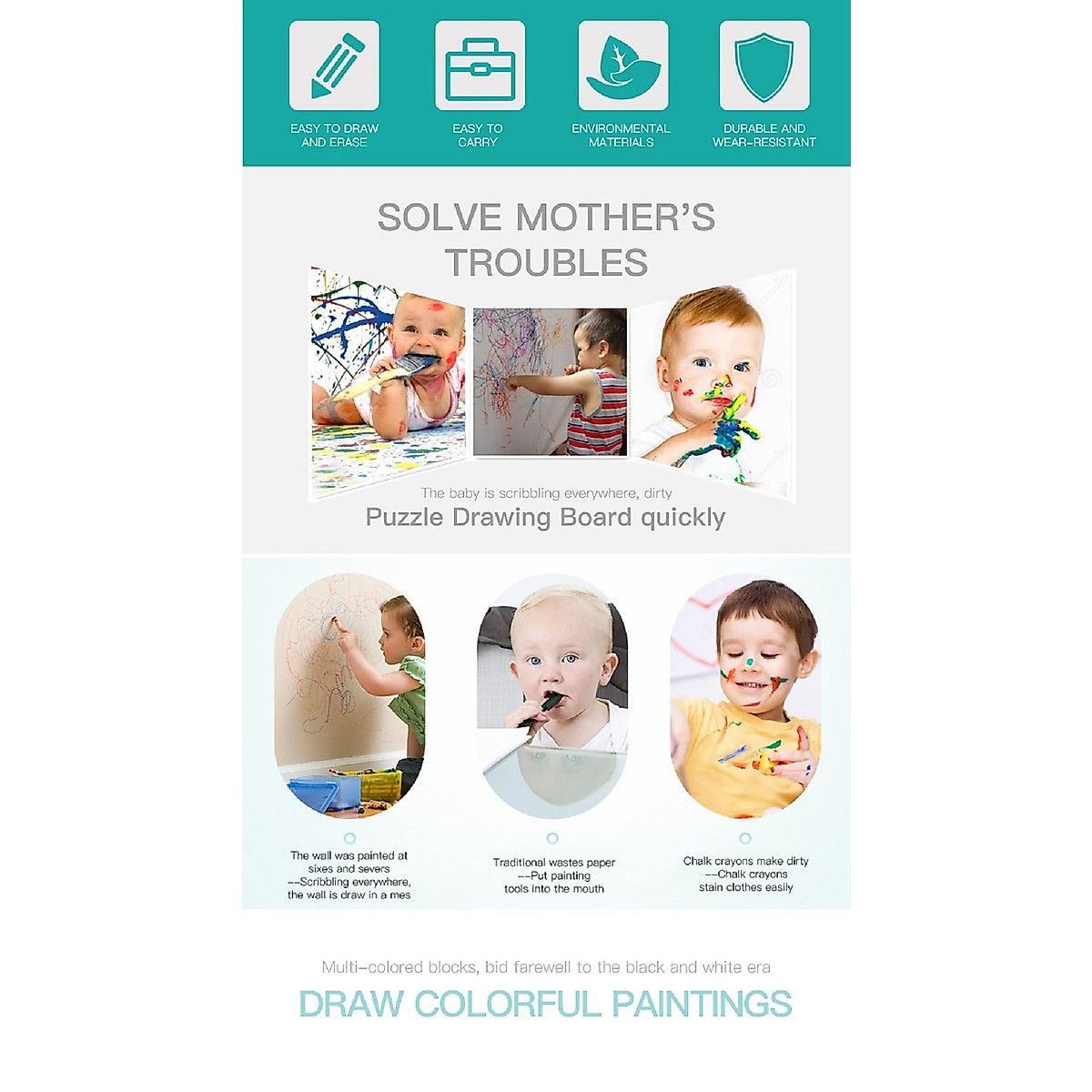 Wellchild Magnetic Drawing Board for Toddlers,Travel Size Toddlers Toys A Etch Toddler Sketch Colorful Erasable with One Carry Bag Magnet Pen and Three Stampers