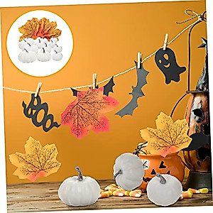 Garneck 2 Sets Artificial Pumpkin Tablescape Decor Garland Decor Halloween Props Thanksgiving Maple Leaves Foam Pumpkin Mini Halloween Pumpkin Simulation Pumpkin Decor Decorative Pumpkin