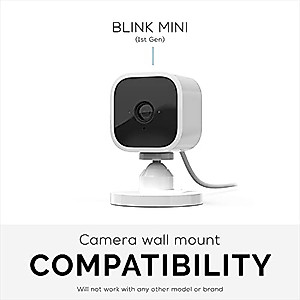 BRAINWAVZ Adhesive Wall Mount for Blink Mini Camera, 2 Pack, No Hassle Holder, Strong 3M VHB Tape, No Screws, No Mess Install, Bracket Stand (White)