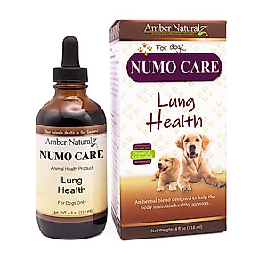 Amber NaturalZ Numo Care Lung Health Herbal Supplement for Dogs | Canine Herbal Supplement for Bronchial Support and Respiratory Lung Health | 4 Fluid Ounce Glass Bottle | Manufactured in The USA