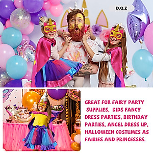 D.Q.Z Superhero Costumes for Girls Toddlers Super Hero-Cape with Rainbow TuTu, Big Sister Gifts for Little Princess Dress Up (Rose)