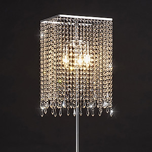 GDLMA Floor Lamp, Crystal Lava Lamp, Raindrop Standing Light for Bedroom, Living Room or Gift Silver
