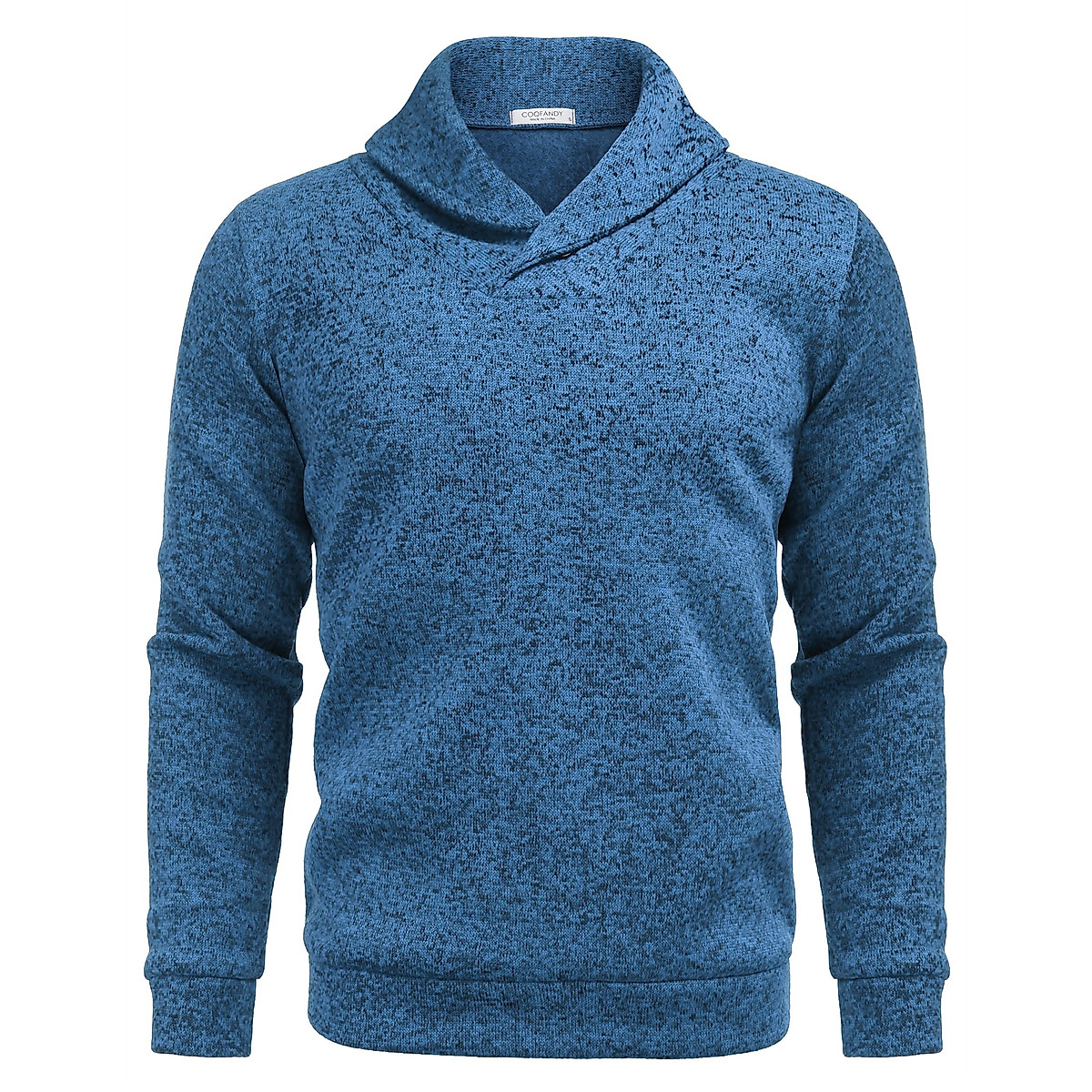 COOFANDY Men Dress Sweater with Collar Fashion Light Fleece Sweatshirt Fall Winter Sky Blue