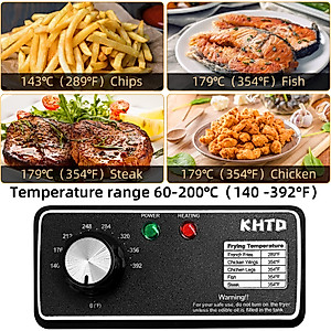 Deep Fryer with Basket, 4.2 Qt Electric Deep Fat Fryer for Home Use, Stainless Steel Countertop Oil Fryer Pot for Chicken, Fries, Fish, Shimp and More, 4 L Capacity with Temperature Control