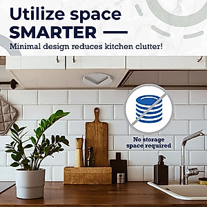 EZ Off Jar Opener for Weak Hands - Under Cabinet, Easy Grip, One Handed Jar & Bottle Opener - Removes Tight Jar Lid for Seniors with Arthritis - Essential Kitchen Gadgets for Home Assistance - White