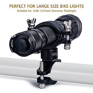 LIGHTFE Aluminum Bike Flashlight Mount for Large Size Bike Lights,U Lock Mount for Bike Lock Holder, 360° Rotation Adjustable Bicycle Flashlight Mount Flashlight…