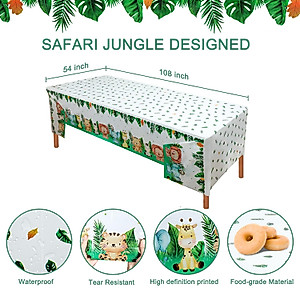 Sage Green Baby Shower Decorations Neutral Balloon Garland Kit Baby Boxes Paper Plates Napkins Tablecloth Satin Backdrop Baby Shower Decorations Party Supplies (Jungle Safari theme)