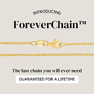 KISPER Gold Cable Link Chain Necklace – Thin, Dainty, Gold-Plated 925 Sterling Silver Jewelry for Women & Men with Lobster Claw Clasp – Made in Italy, 20"