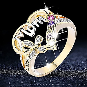 Baralonly Diamond Rings for Women, Luxury Elegance Fashion, Personality Ring Diamond Inlaid Ring, Unique Hands Decor Sweet Premium Gift for Friend Parent Wife Husband