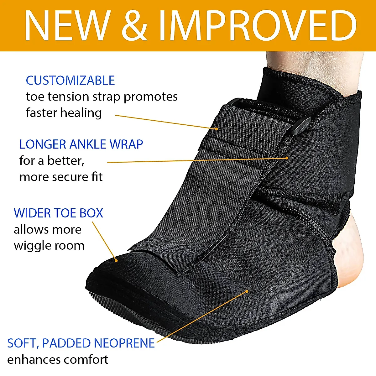 Plantar Fasciitis Night Splint, Plantar Fasciitis Night Sock, Soft Stretching Boot Splint, Heel Pain Relief Compression Sleeve for Plantar Fasciitis, Heel, Ankle, Arch Foot Pain, Achilles Tendonitis (Small)