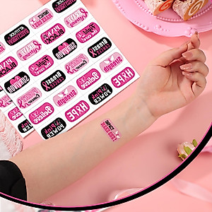 Landhoow 240 Pcs Breast Cancer Awareness Face Tattoos Bulk Pink Ribbon Temporary Tattoo Glitter Eye Body Tattoo Stickers and Decals for Breast Cancer Awareness Party Supply