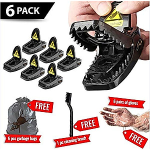 HasaT Best Mouse Traps That Work, Mouse Trap Quick Kill, Best for Small Mouse/mice Trap. Safe for Families and Pets. Pack of 6 and The Materials You Need to Get Rid of Mouse