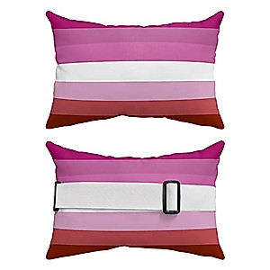 Recliner Head Pillow Ledge Loungers Chair Pillows with Insert Modern Sexuality Flag Asexual Purple and Brown Lumbar Pillow with Adjustable Strap Outdoor Waterproof Patio Pillows for Beach Pool, 2 PCS