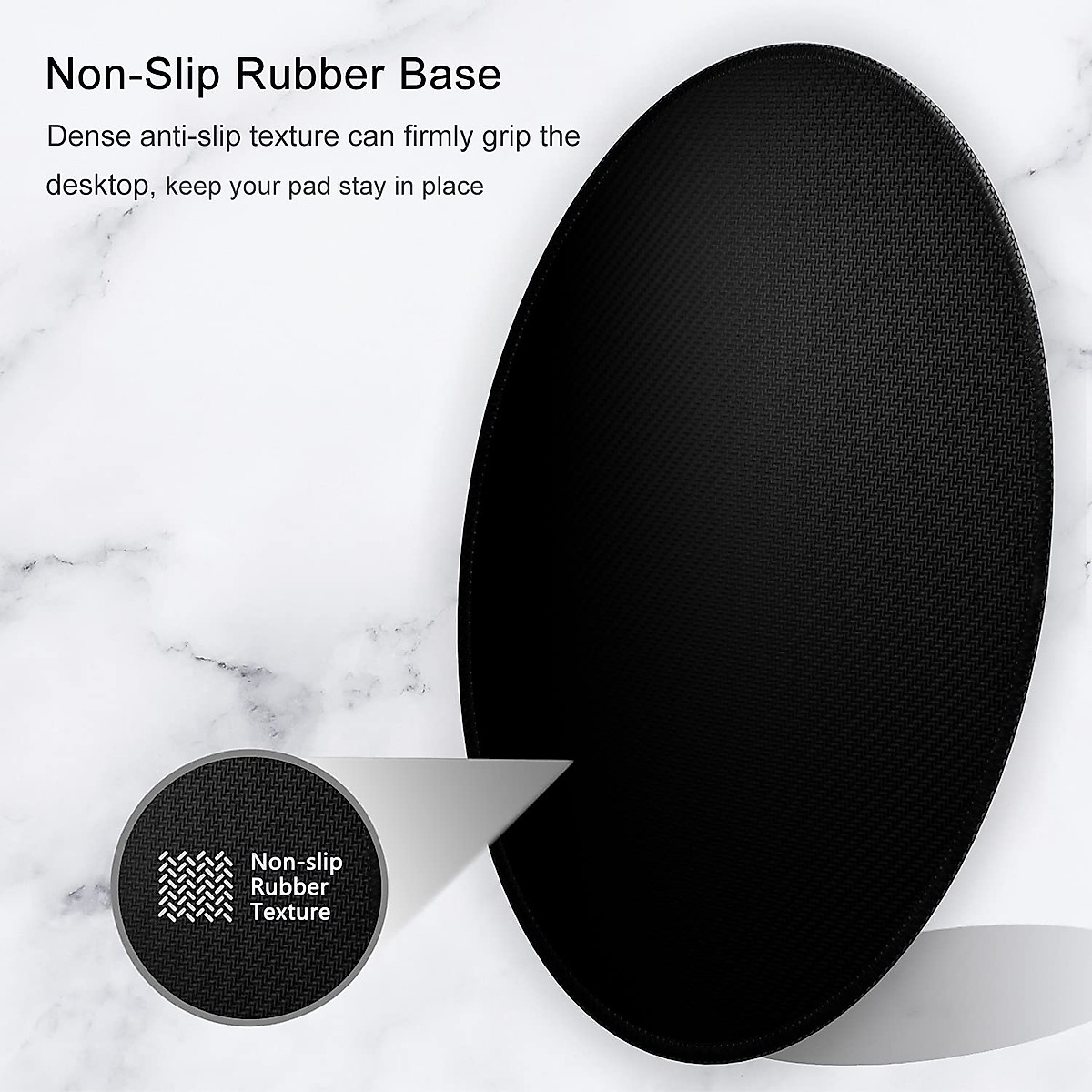 Hsurbtra Mouse Pad, Premium-Textured Small Round Mousepad 8.7 x 8.7 Inch Pink, Stitched Edge Anti-Slip Waterproof Rubber Mouse Mat, Pretty Cute Mouse Pad for Office Home Gaming Laptop Men Women Kids