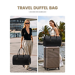 LOVEVOOK Travel Duffle Bag, Weekender Bag for Women with Toiletry Bag, Carry on Overnight Bag with Shoe Compartment, Gym Duffel Bag with Wet Pocket, Mommy Hospital Bags for Labor and Delivery