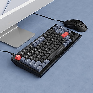 Keychron Q1 Wired Custom Mechanical Keyboard Knob Version, 75% Layout QMK/VIA Programmable with Hot-swappable Gateron G Pro Brown Switch Double Gasket Compatible with Mac Windows Linux - Version 2