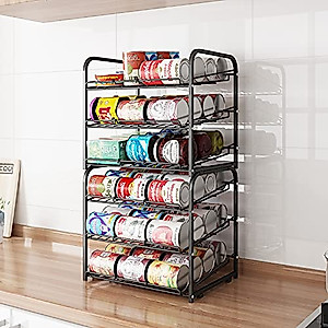 AIYAKA 3 Tier Stackable Can Rack Organizer,for food storage,kitchen cabinets or countertops,Storage for 36 cans,2-piece,Black