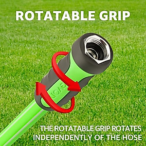 Fevone 6 ft Garden Hose, 2-Year Warranty Offered by Manufacturer, Hose Reel Leader Hose, Hybrid Polymer, Kink Resistance, 3/4" GHT Aluminum Fittings, 5/8" ID, 600 PSI, Drinking Water Safe (GH10)