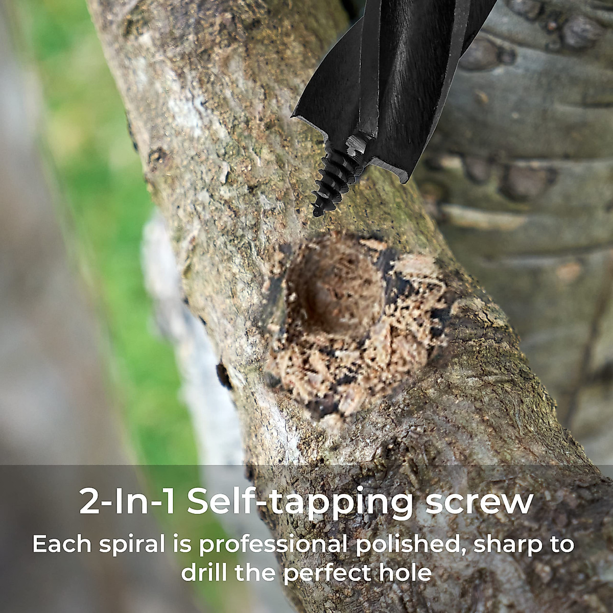 VASGOR 1” x 10” Scotch Eye Wood Auger Drill Bit (Sharp-Edged Scotch Eye) - Hand Auger for Bushcraft Backpack and Camping - Perfect Addition Tool to Survival and Camping Gear Packs