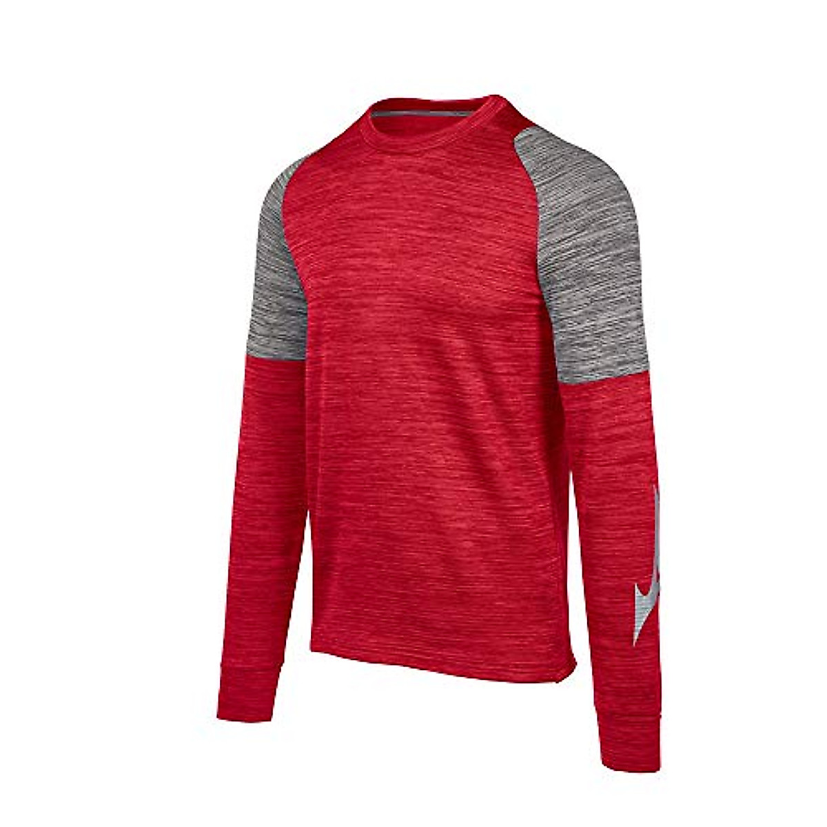 Mizuno Velocity Long Sleeve Crew, Red-Shade, Large