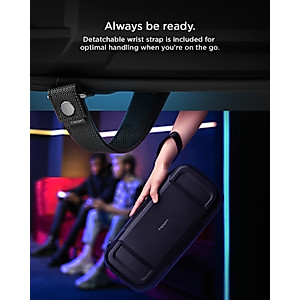 Spigen Rugged Armor Pro Designed for Steam Deck LCD (2022) / Steam Deck OLED (2023) Hard Shell Travel Carrying Case with Pockets for Accessories and Original Charger Storage Bag Carry Case - Black