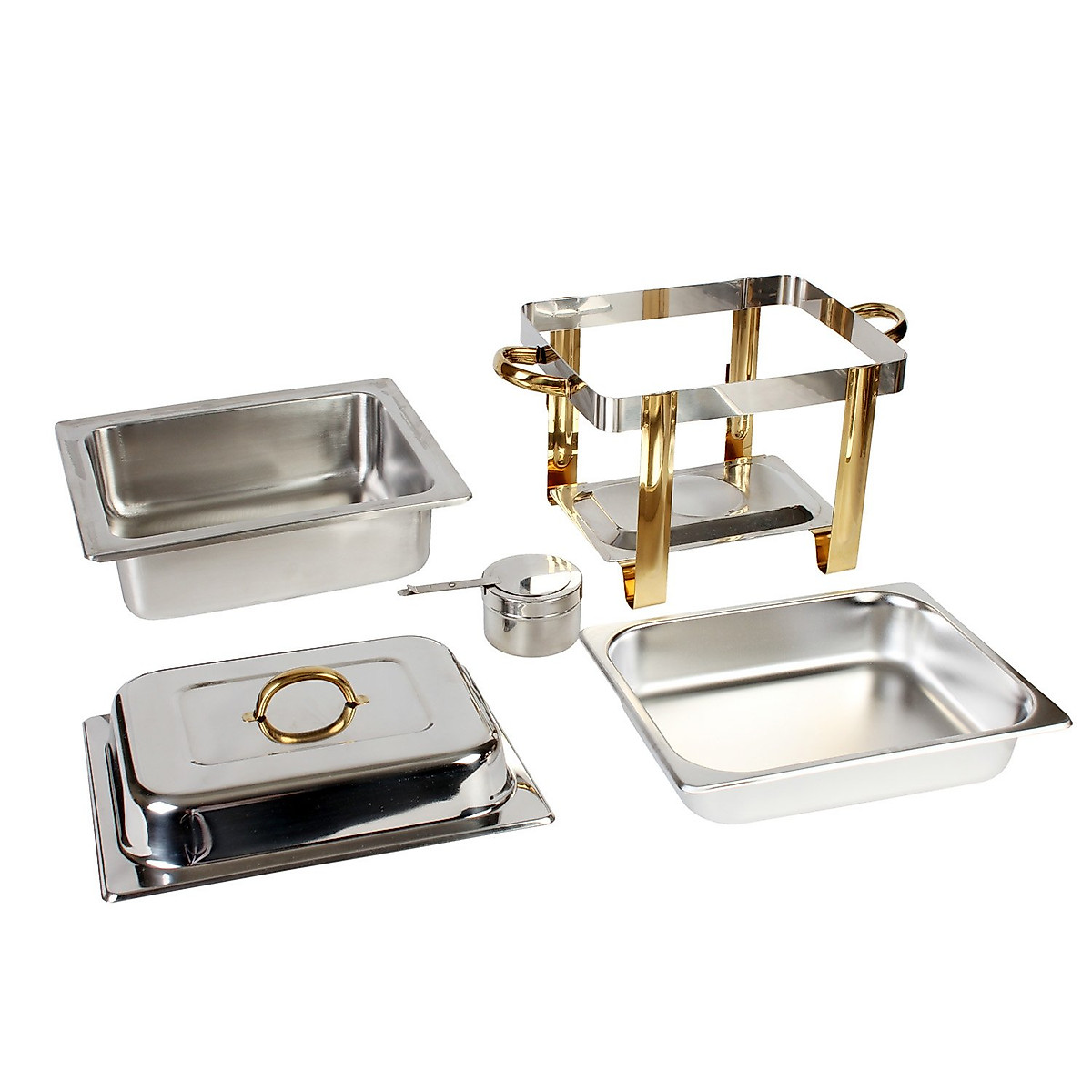 Tiger Chef Steel 4 Quart Gold Accented Chafer [Kitchen]