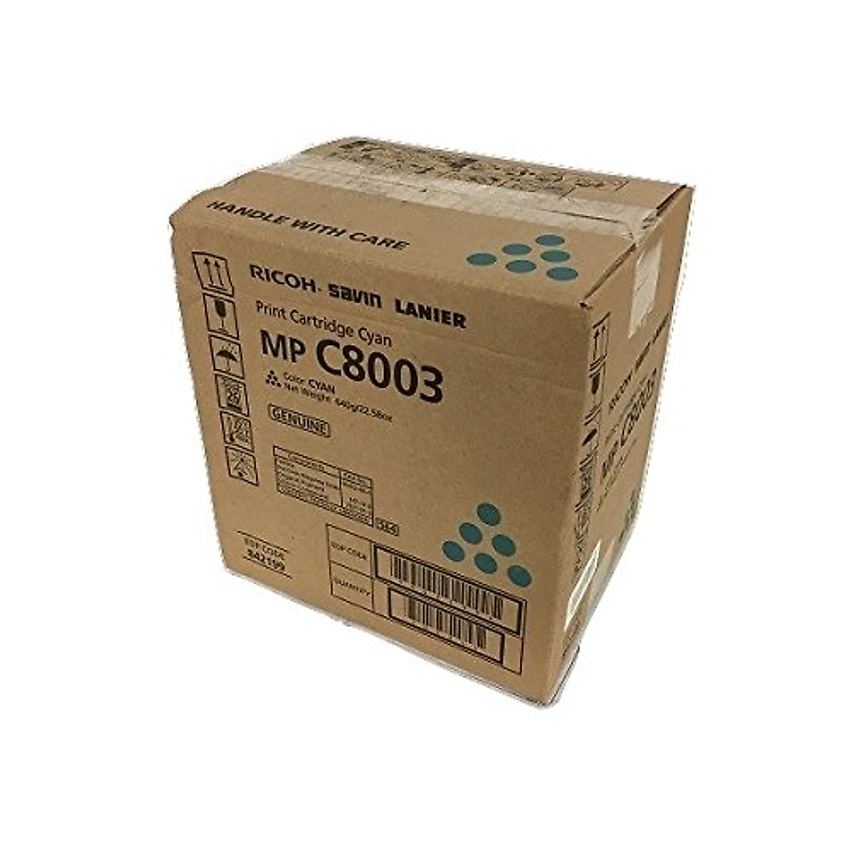 842199 Genuine Ricoh Toner Cartridge, 26000 Page-Yield, Cyan
