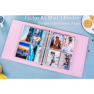 50 Pack 400 Pockets 2.5x3.5" Trading Card Sleeves,Double-Sided 4 Pocket 6.1x7.6" Page Protector,Ultra-Clear Pokemon Card Sheets for A5 Mini 3 Ring Binder