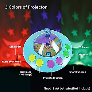 BOBXIN Baby Mobile for Crib, Crib Mobile with Projector and 108 Melodies Music, Crib Toys with Remote Control and Hanging Rattles Rotating,Gift for Newborn and Baby Boy Girl Sleep