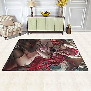 Anime Highschool DxD Rias Carpet Ultra Large Anti Slip Area Rug Cozy Home Decor Floor Rug for Kids Bedroom Living Area Room Bedroom 36"X24"