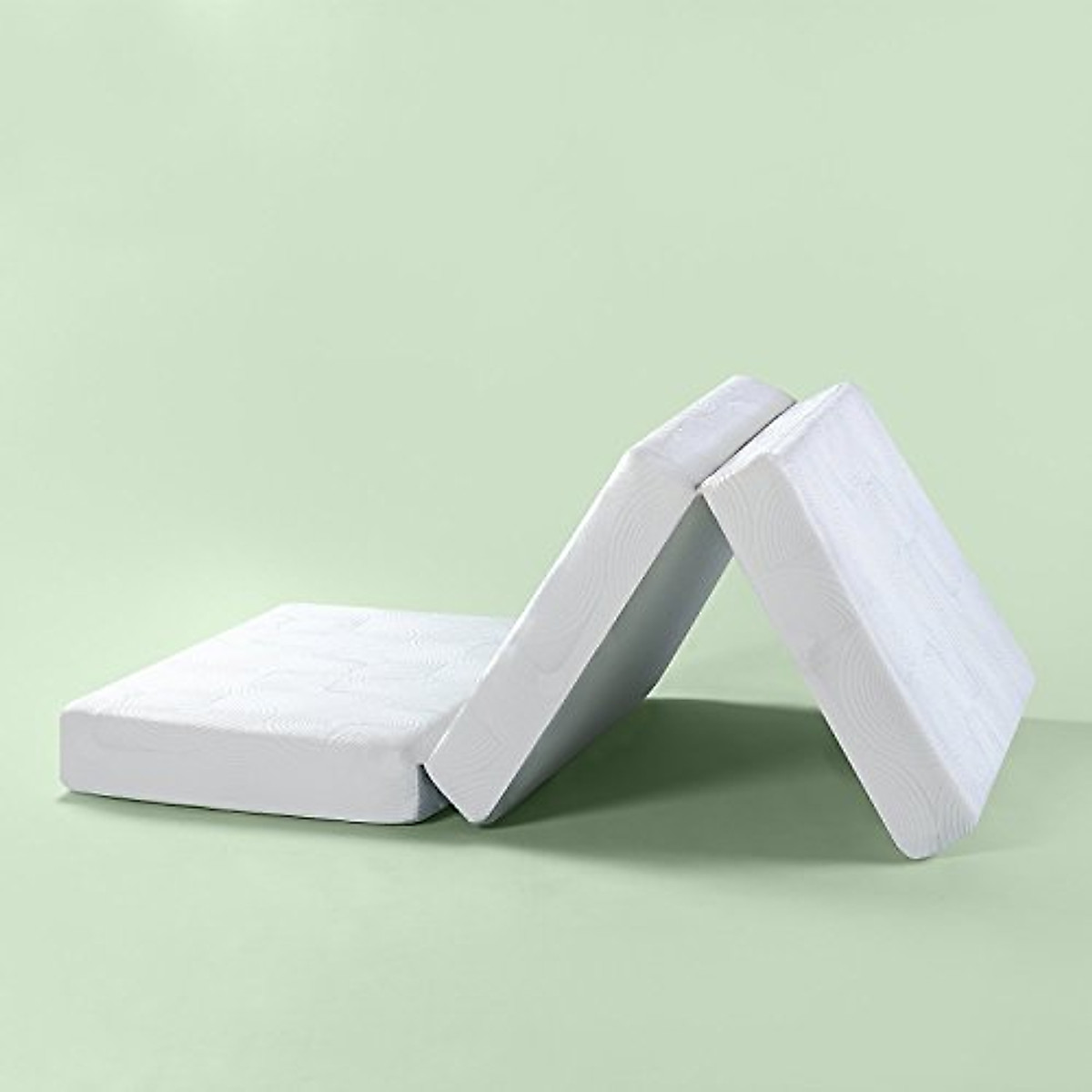 ZINUS 5 Inch Memory Foam Floor Mattress Portable Tri-Fold Design with Cooling Gel, Single, White