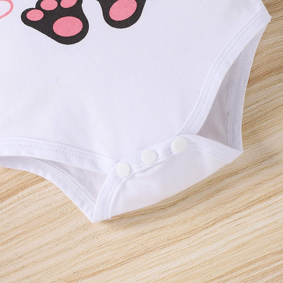 Newborn Infant Baby Girl My 1st Easter 3Pcs Clothes Set Long Sleeve Romper Bodysuit+Rabbit Pants+Headband Outfit (White, 6-12 Months)