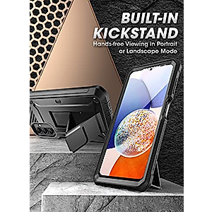 SUPCASE Unicorn Beetle Pro Case for Samsung Galaxy A14 5G (2023), Full-Body Rugged Belt-Clip & Kickstand Case with Built-in Screen Protector (Black)