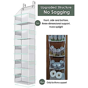PHOTOONE 5-tier Over The Door Storage Hanging Organizer, Clear Hanging Storage Pantry Organizer, Large Capacity Door Organizer for Closet, Bedroom, Baby Nursery, Bathroom and Sundries