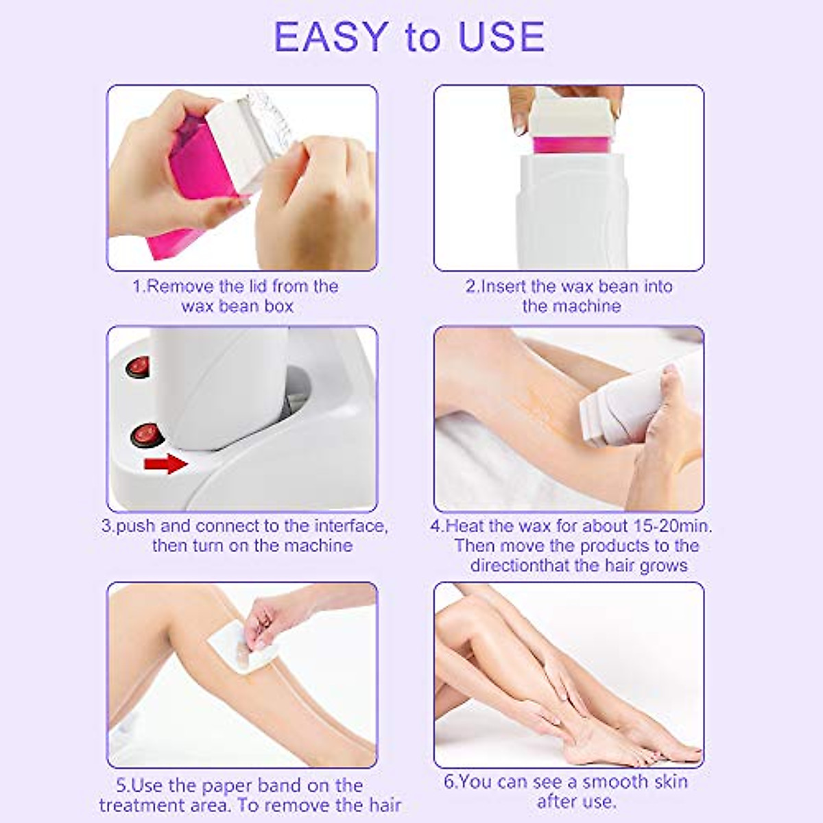 Subay 110V Double Depilatory Wax Warmer Waxing Kit for Women Men Coarse Hair Removal with Heater Base for Hair, Eyebrow, Facial, Armpit, Bikini, Brazilian