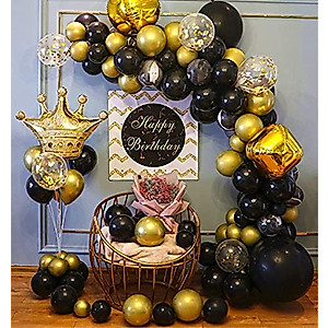 100pcs Balloons Black Clearance Latex 10" Pearl Black Balloons Helium Black Balloon for Black Balloon Garland Arch Wedding Birthday Halloween Party New Year's Day Decorations