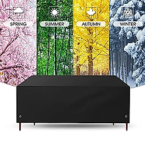 NEVERLAND Patio Furniture Set Cover Outdoor Rectangular Table Covers 420D Oxford Patio Table and Chair Covers UV Resistant Waterproof 67" L x 37" W x 27.5" H
