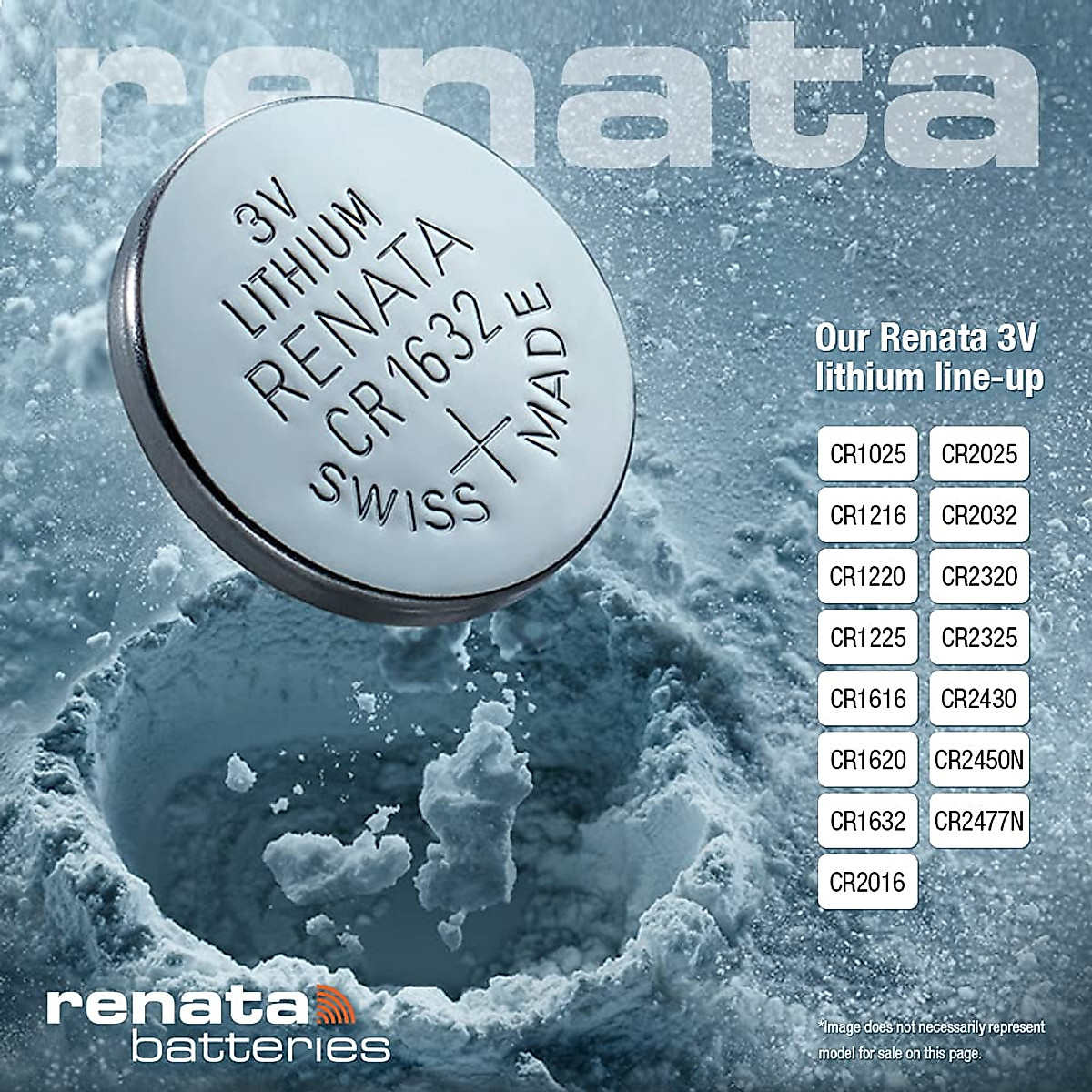 renata CR2016 Cell Coin Button Lithium Battery 3V Tag Watch Key x1 Made in Swiss