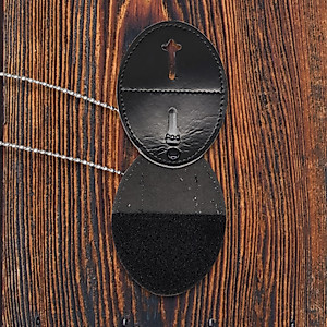 Hero’S Pride™ Universal Shield Leather Badge Holder with Hook & Loop Closure (Holder Only) - Premium Badge Holder for Police, Law Enforcement, Security Officer - Neck Chain Included