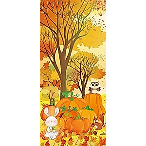 Fall Door Cover Thanksgiving Door Decoration Autumn Banner Harvest Backdrop 78 x 35.4 Inches