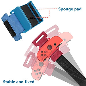 FANPL Upgrade Wrist Bands Compatible with Just Dance 2025/2024/2023/2022/2021, Adjustable Elastic Strap for Switch & OLED Model JoyCon Controller, Fit for Adults and Children,2 Pack (Blue and Red)