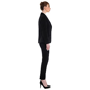 Marycrafts Women's Pant Suits Set – Professional Business Suiting Blazer and Pants 2 Piece Outfit 14 Black