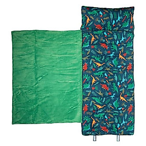 Stephen Joseph, Toddler All Over Print Nap Mat with Soft Blanket and Removable Pillow for Boys & Girls, Kids Sleeping Bag for Elementary, Daycare, Preschool with Carry Handle, Dino