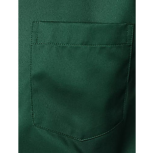 ZEROYAA Men's Urban Stylish Casual Business Slim Fit Long Sleeve Button Up Dress Shirt with Pocket ZLCL29-Dark Green Small