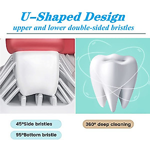 CHICING U-Shaped Toothbrush Kids 3 PCS,Food Grade Silicone Head, Manual Whole Mouth Toothbrush for Kids Age 2-8