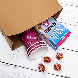 Prime Line Packaging Brown Paper Lunch Bags, Paper Sack for Grocery, Shopping, Delivery, Goodie, Take Out, Bakery, Bulk, 1/8 BBL, 10x6x14 100 Pack