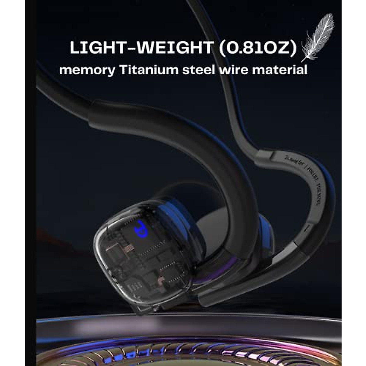 bingozones Bone Conduction Headphones Bluetooth Open Ear Headphones Wireless Bluetooth Bone Conducting Earbuds with Build in Mic Wireless Headset for Running, Cycling, Driving, Sports and Fitness